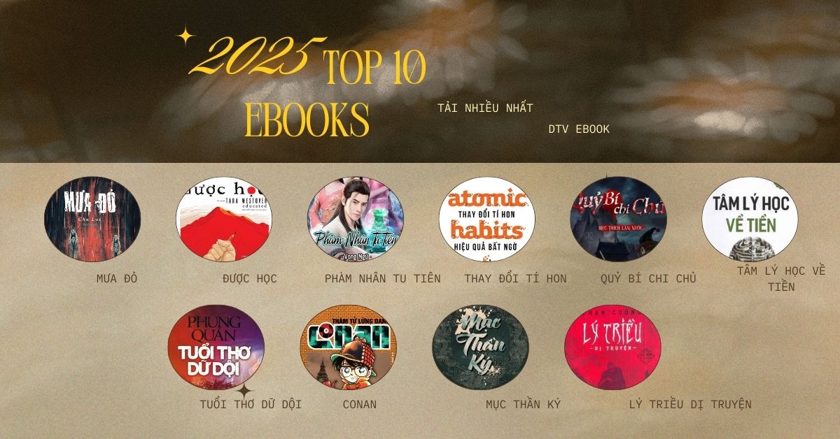 Top 10 Ebook được tải nhiều nhất tại DTV EBOOK năm 2025